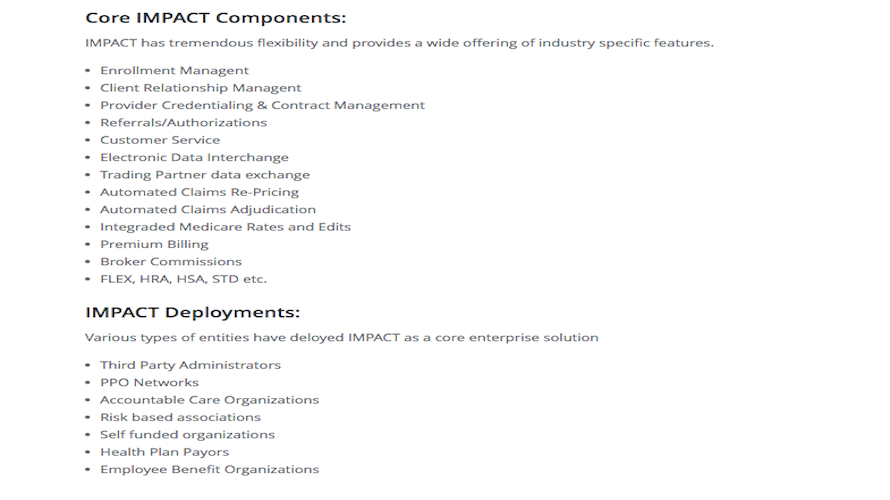 Impact Managed Care Systems Reviews & Pricing 2024